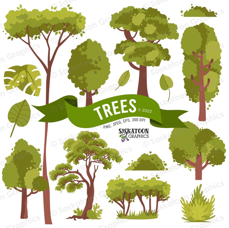 Forest Trees Clip Art Instant Download File Digital Graphics Product ...