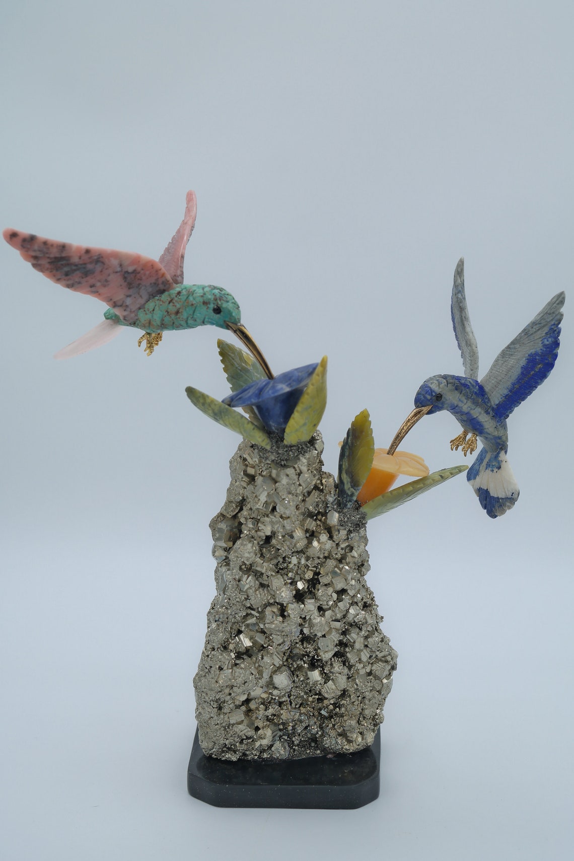 2 Hummingbirds Stone Carving - Etsy