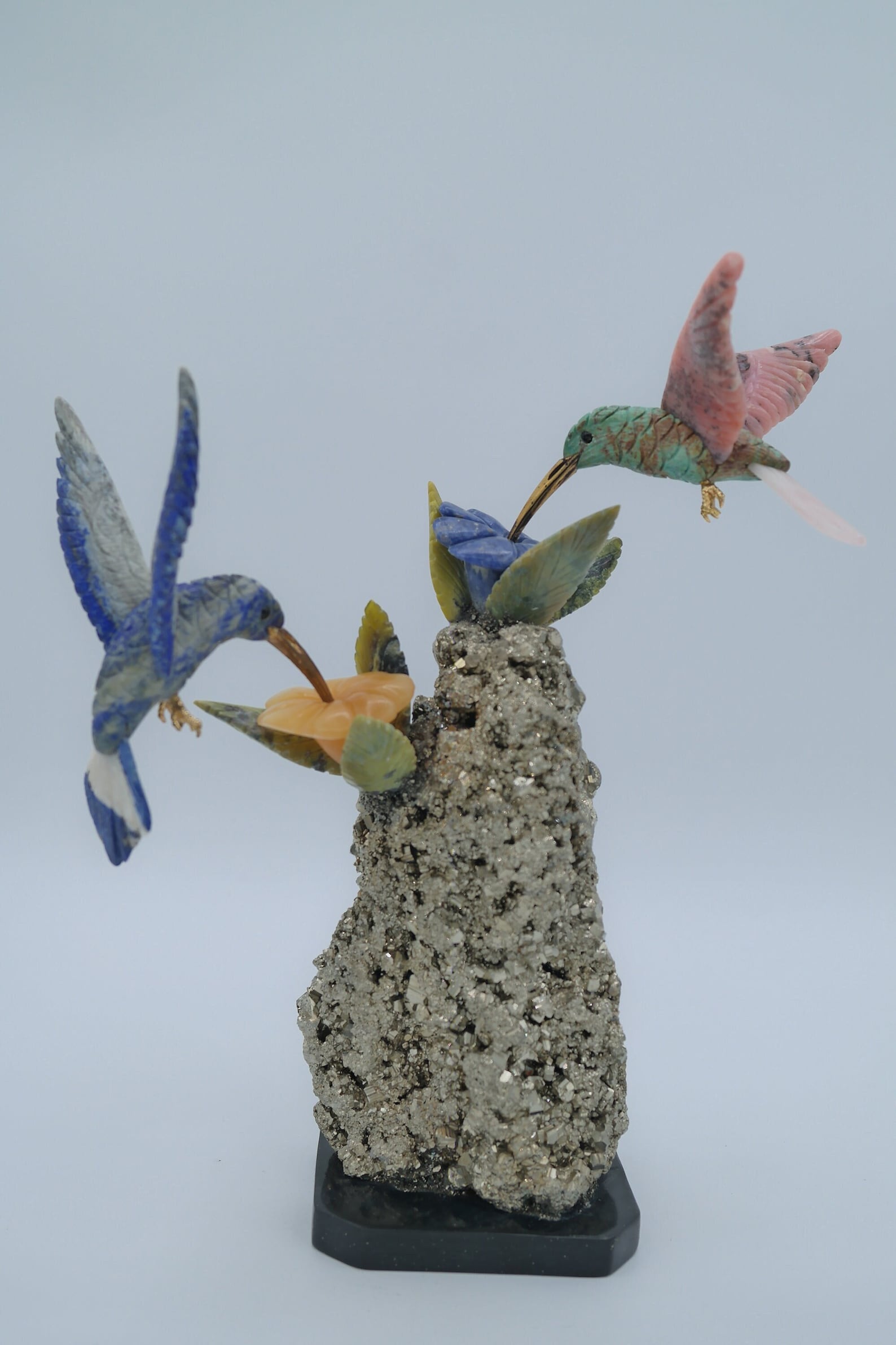 2 Hummingbirds Stone Carving - Etsy