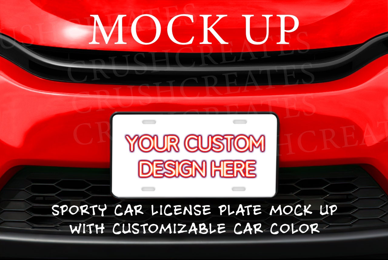 Sporty Automobile Custom License Plate Mock-up With - Etsy