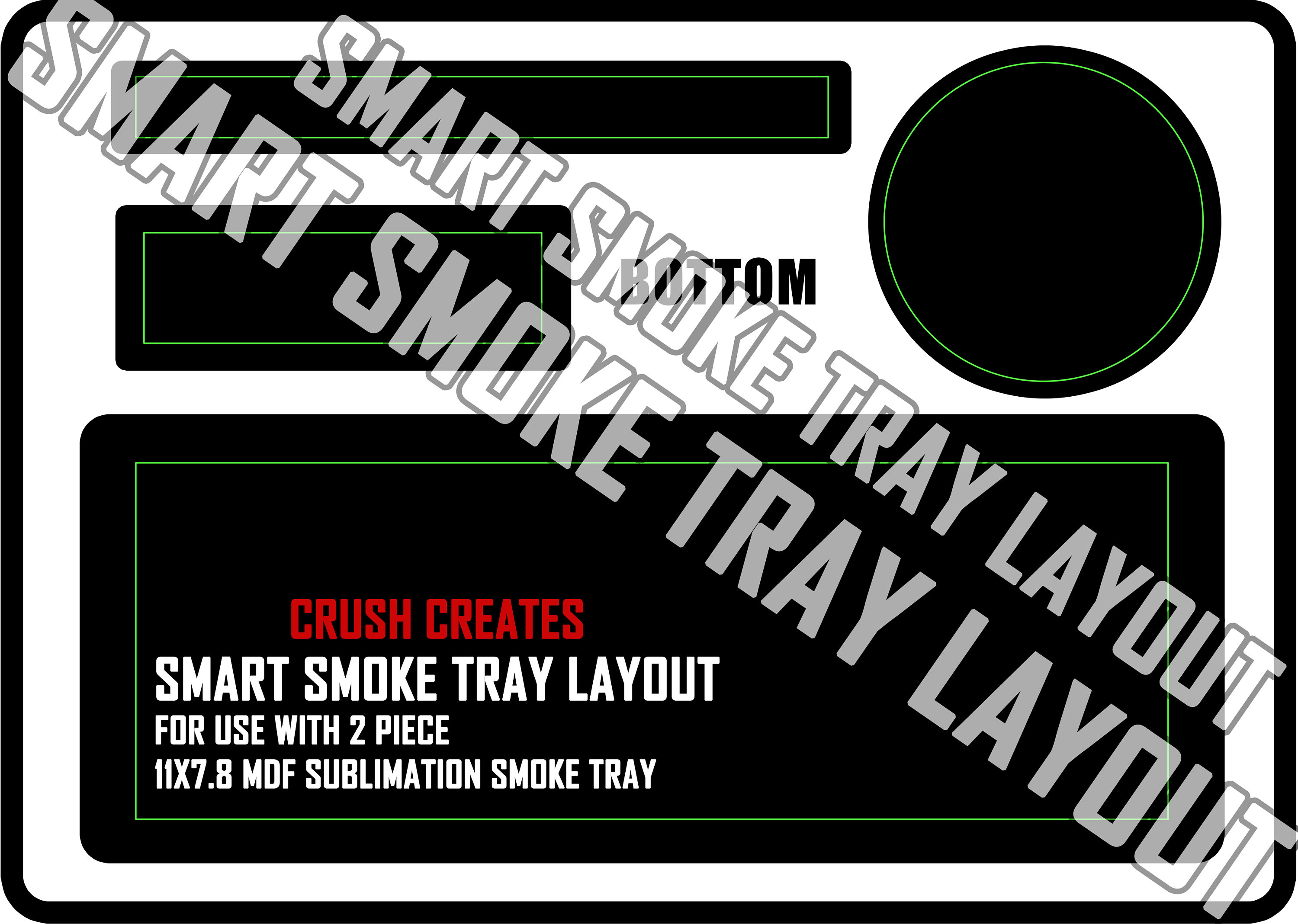 Smart Photoshop Layout for the 11x7.8 2 Piece Sublimation Rolling Tray ...