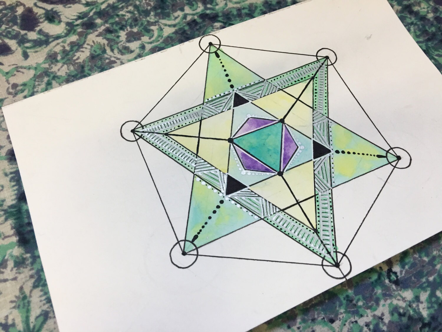 Art Print Triangle Mandala 8x10 Watercolor Sacred Geometry - Etsy UK