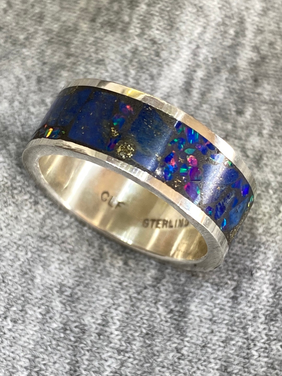 Inlay Lapis & Opal Ring - Etsy