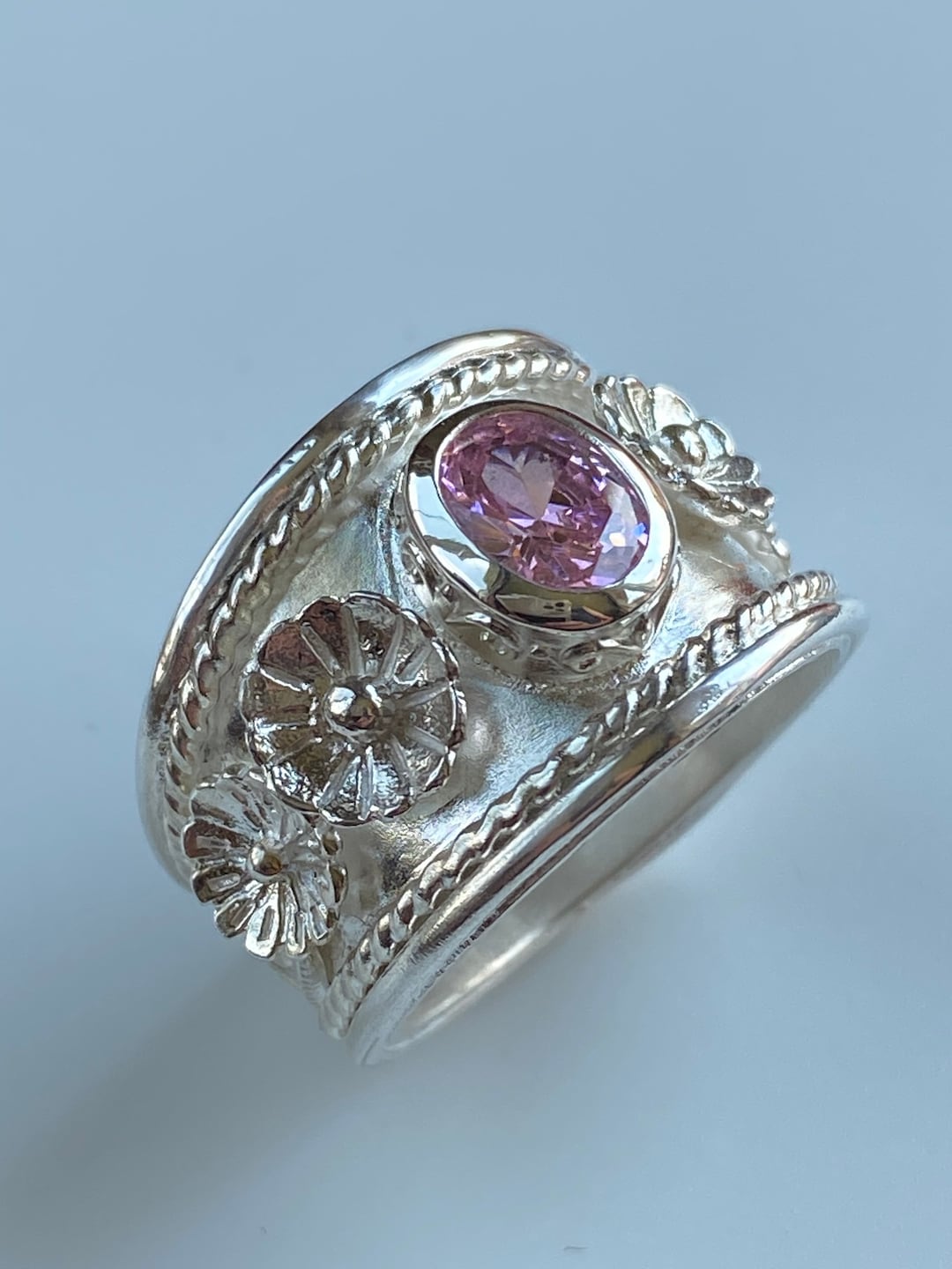 Pink Zircon Band Ring - Etsy