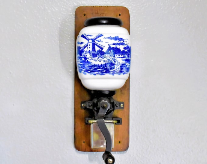 Blue and White Delft Coffee Grinder - Etsy
