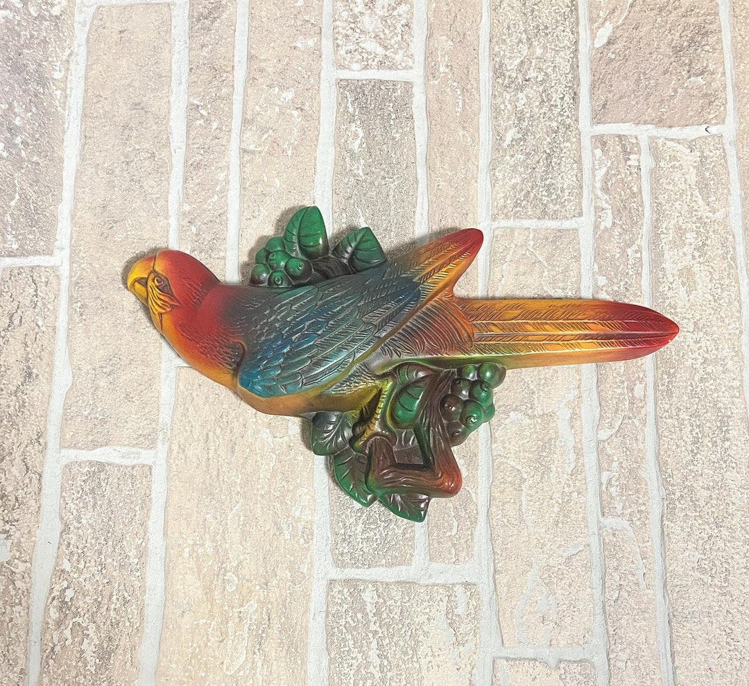 Vintage Chalkware Bird Wall Hanging - Etsy