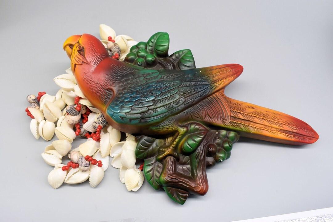 Vintage Chalkware Bird, Tropical Parrot Wall Hanging - Etsy