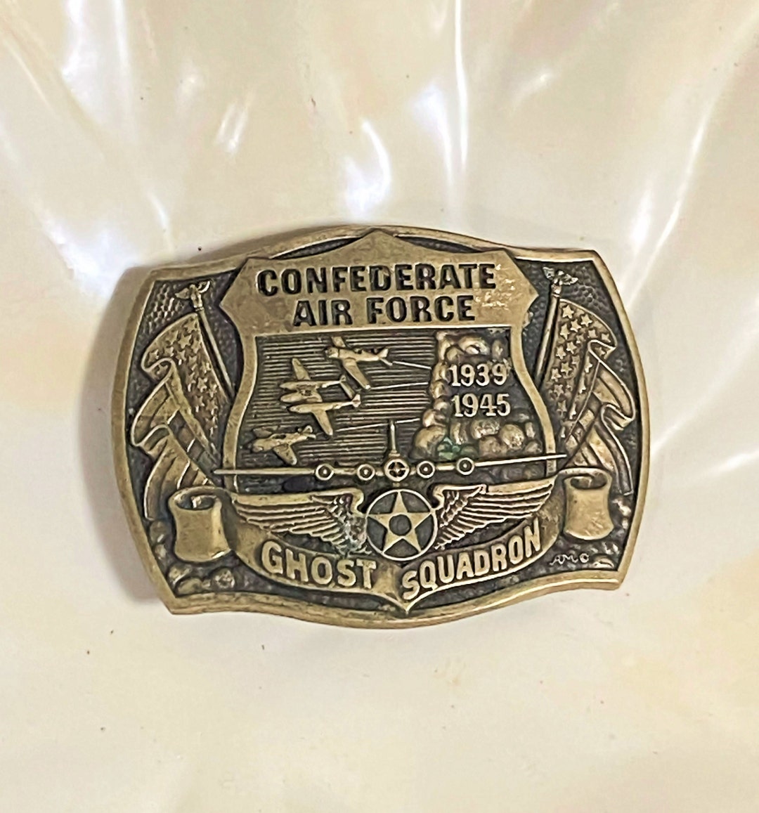 Solid Brass Confederate Air Force Ghost Squadron Vintage Belt Buckle - Etsy