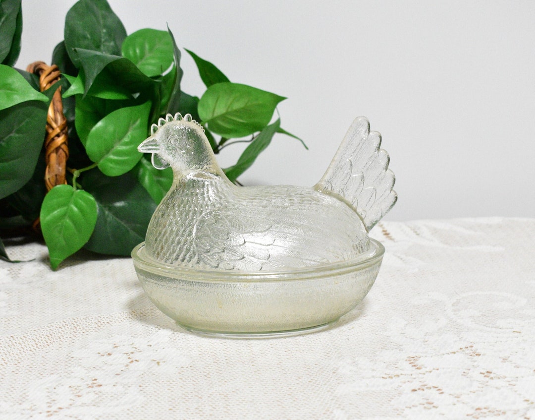 Indiana Glass Clear Hen on Nest Candy Dish - Etsy