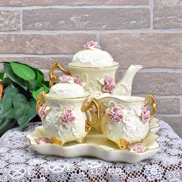 Pink Rose Tea Set - Etsy