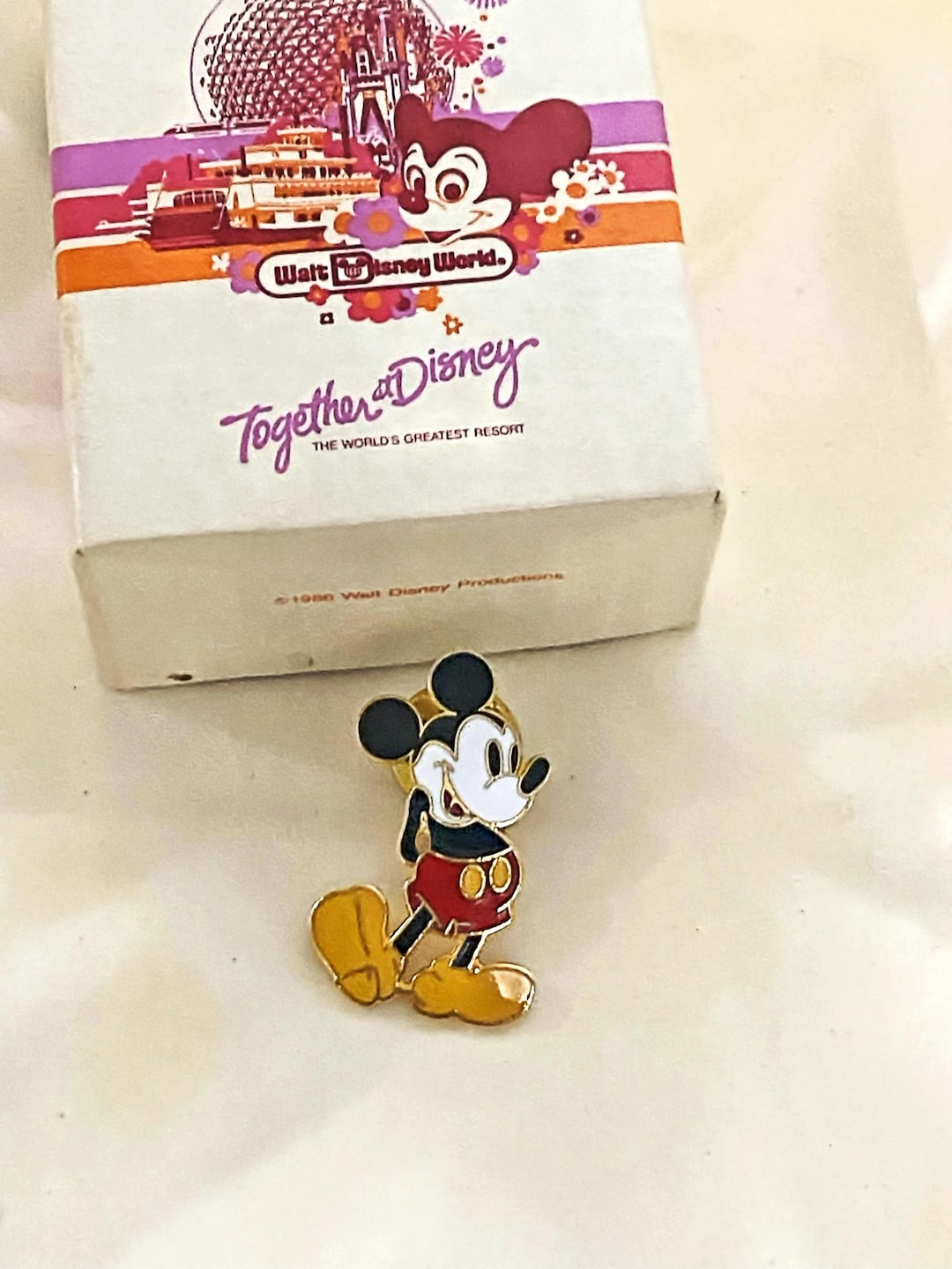 Mickey Mouse With Hands Behind His Back Pinback With Disneyland Box - Etsy