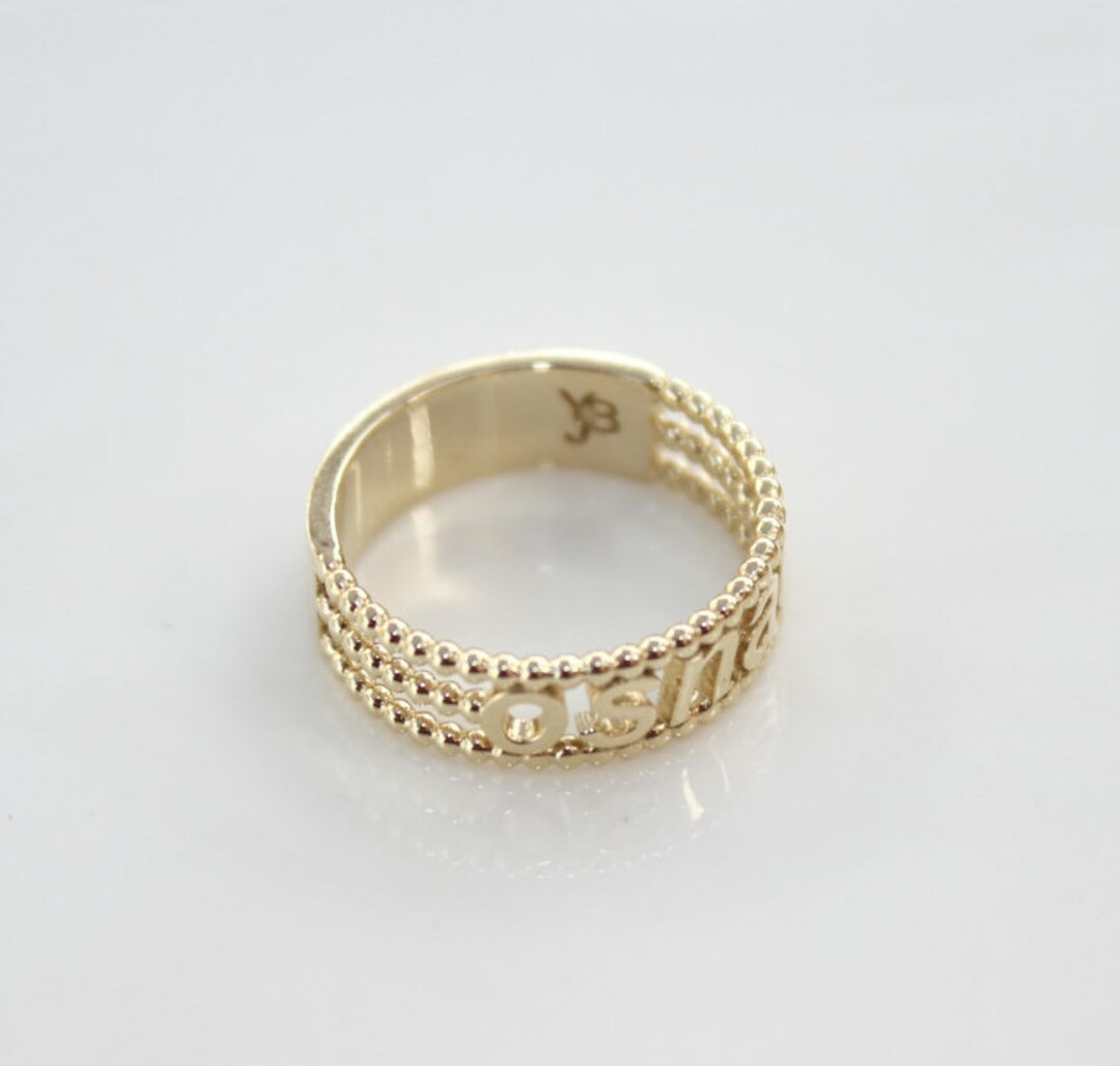 Name Ring Gold, Engraved Gold Ring, Custom Gold Ring, Personalized Gold ...