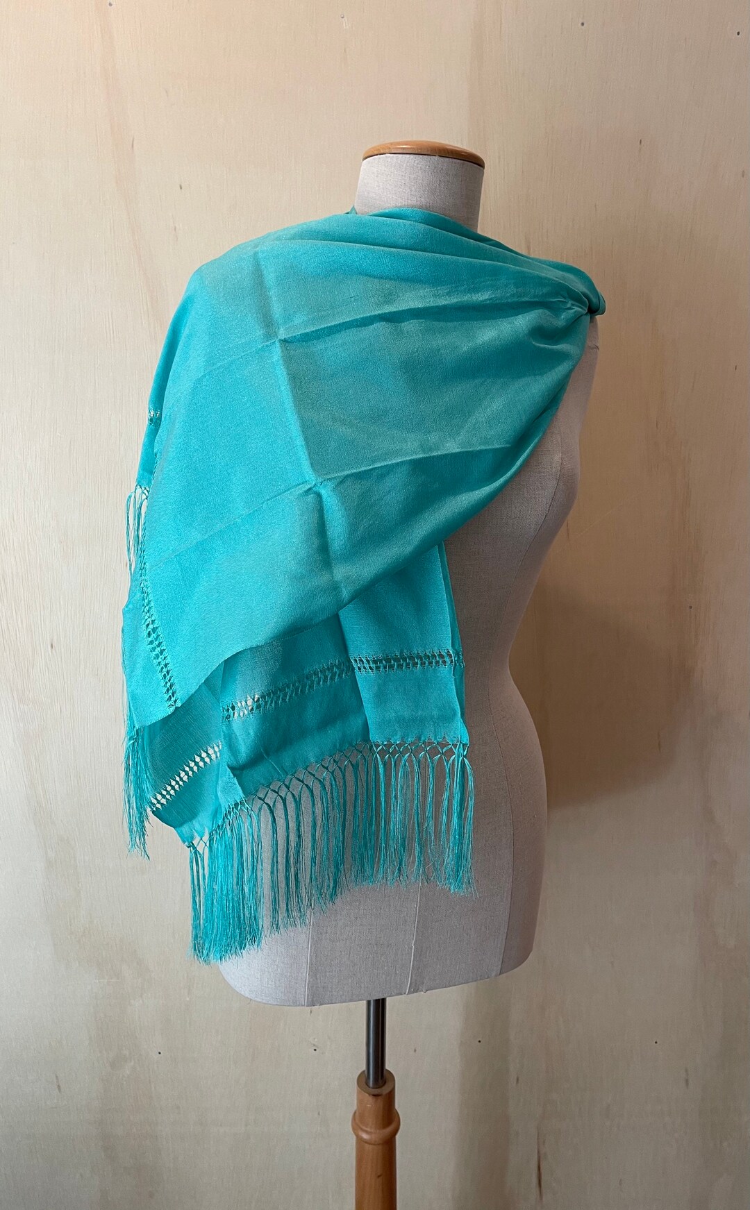 Mexican Rebozo Chalina Small Mint Green Turquoise Verde Menta Turquesa ...