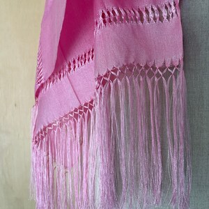 Mexican Rebozo Chalina Small Pink Rosa Rosita Pequeña Seda Silk Texture ...