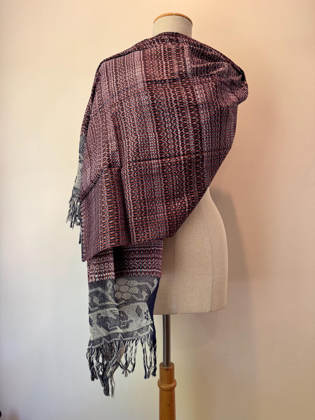 Handwoven Mexican Rebozo: Tenancingo Cotton Shawl With Rabbit & Flower ...