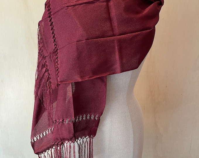 Mexican Rebozo Chalina Small Burgundy Red Wine Guinda Marrón Rojo Vino ...