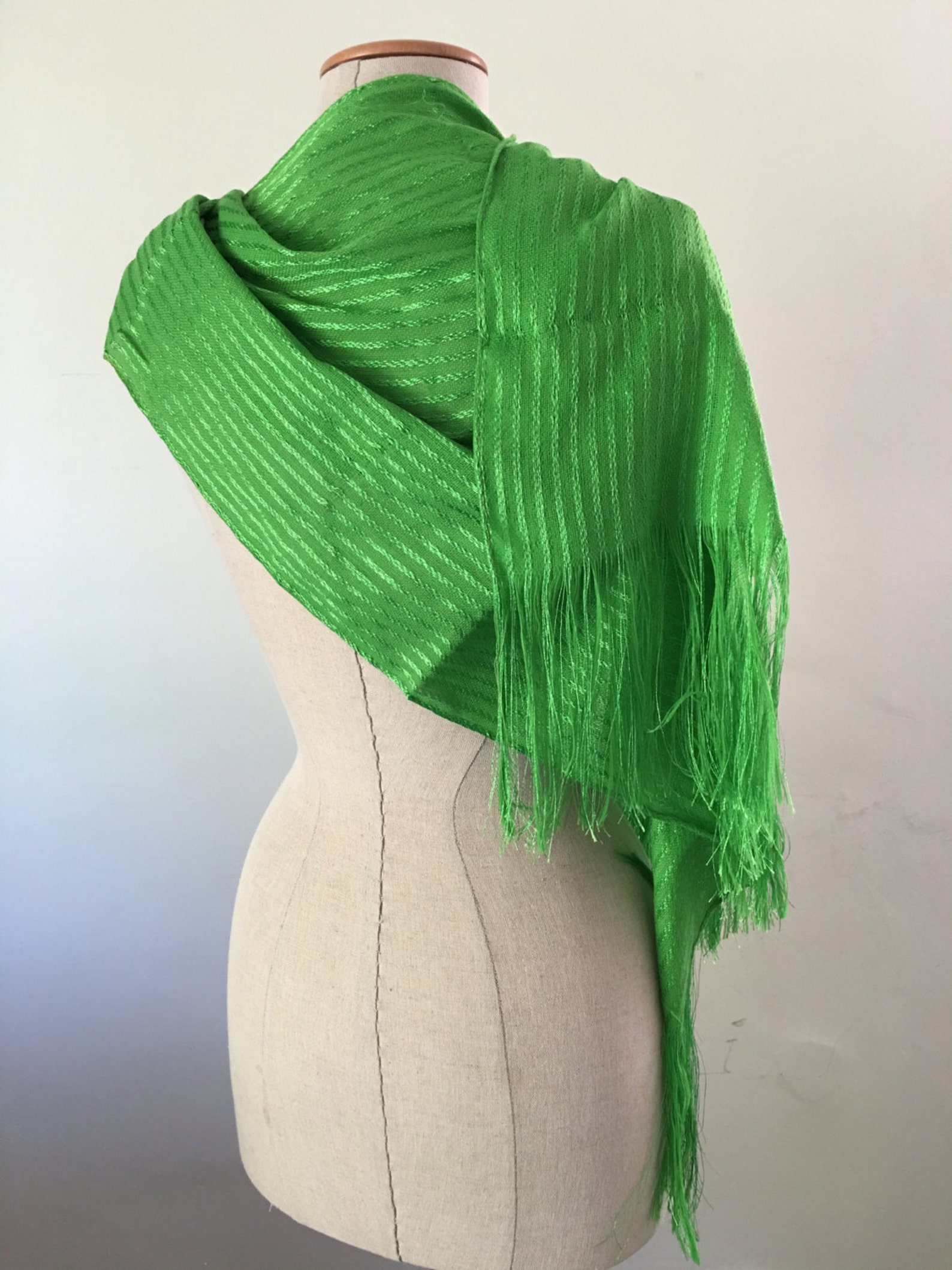 Mexican Rebozo Small Guadalupana Lime Green Verde Limon Shawl | Etsy