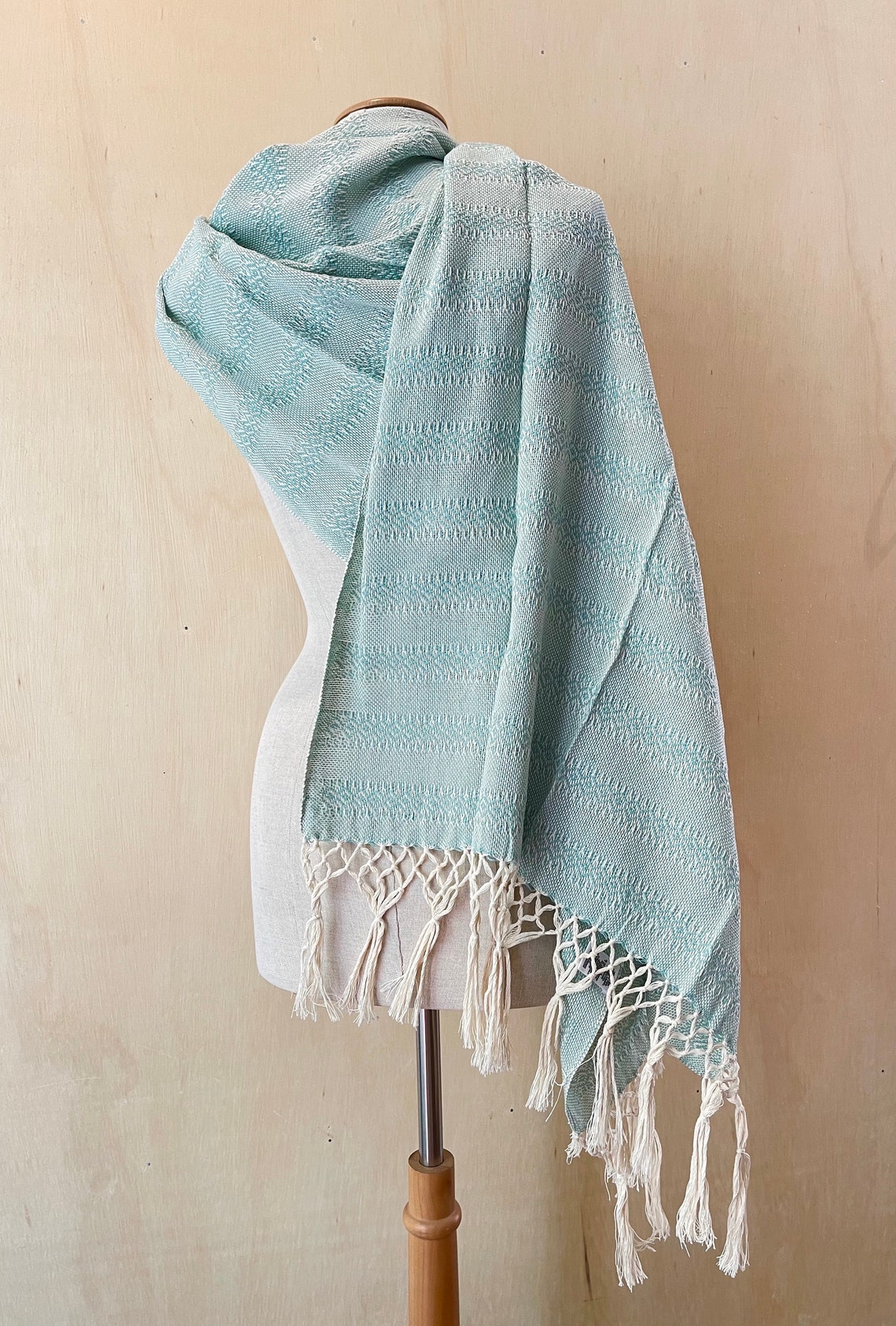 Mexican Rebozo Mexicano Algodon Cotton Labrado Light Blue | Etsy