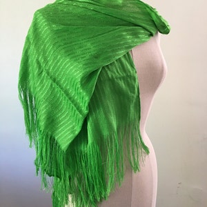 Mexican Rebozo Small Guadalupana Lime Green Verde Limon Pequeño Shawl ...