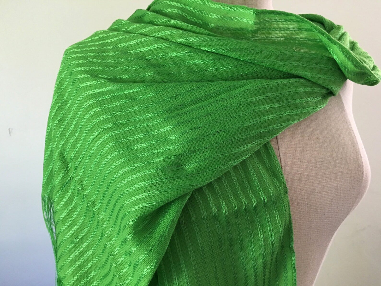 Mexican Rebozo Small Guadalupana Lime Green Verde Limon Shawl | Etsy