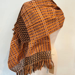 Mexican Rebozo Tenancingo Mexico Chalina Raton Small Mustard Yellow Multicolor Stripes Amarillo ...