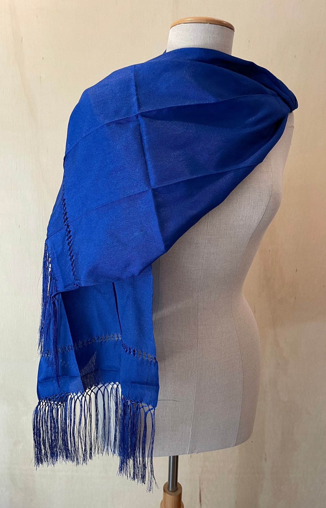 Mexican Rebozo Chalina Small Blue Azul Pequeña Seda Silk - Etsy