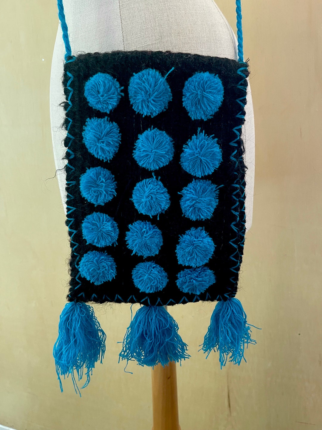 Mexican Rebozo Chiapas Chamula Black Turquoise Negro Turquesa Wool Lana Bag Bolsa Moral - Etsy