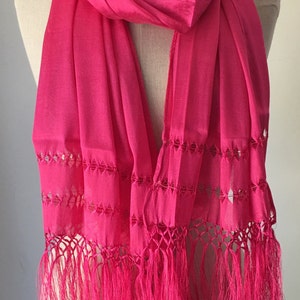 Mexican Rebozo Chalina Medium Bright Pink Fuchsia Rosa - Etsy