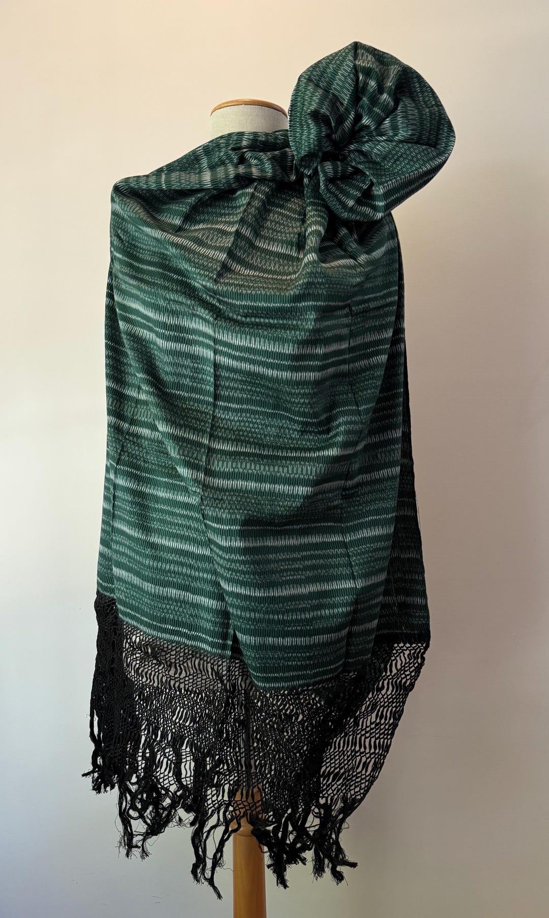 Mexican Rebozo Mediano Chilapeño Largo Moroleón Algodón Dark Green ...
