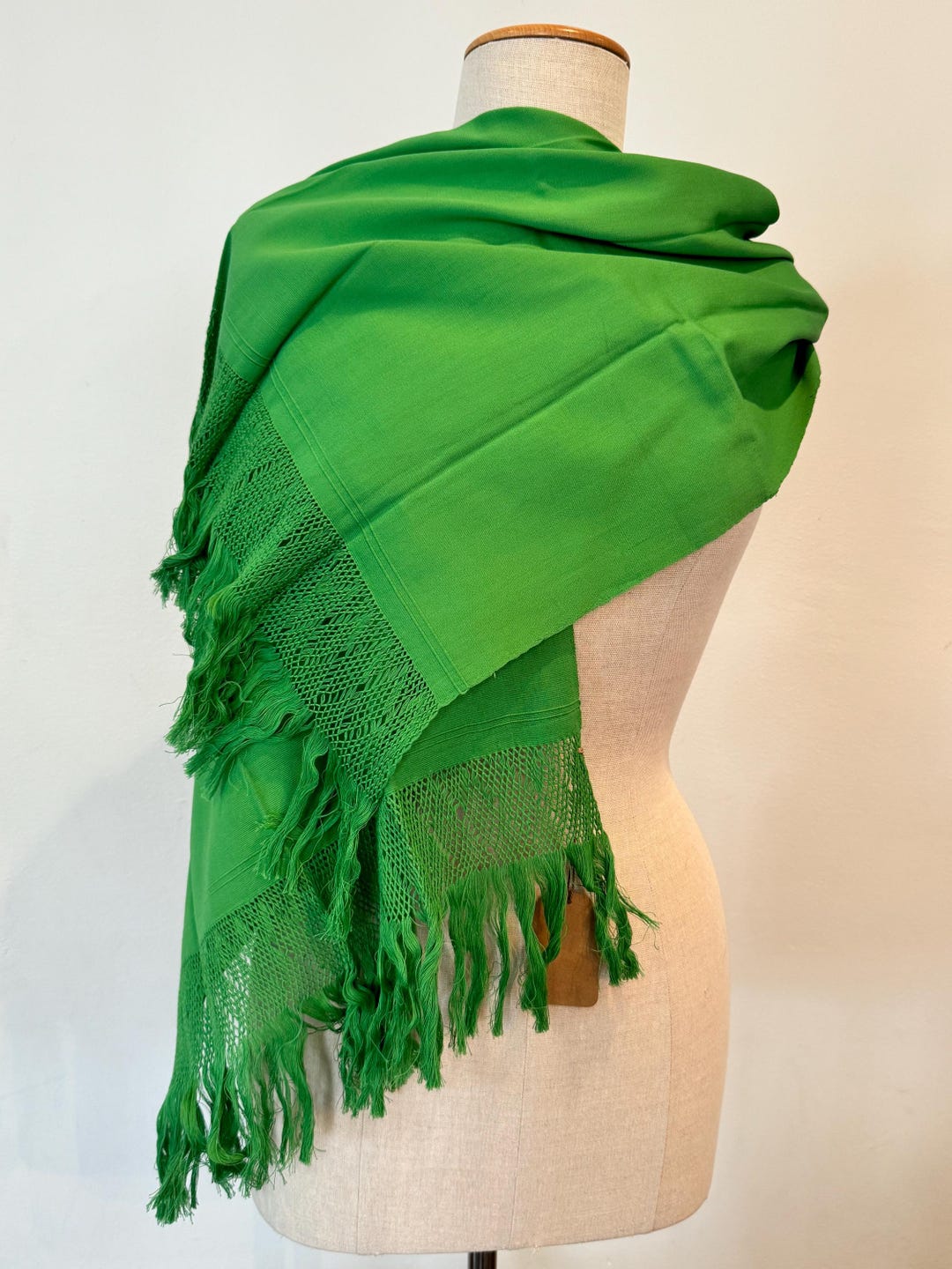 Mexican Rebozo Tenancingo Mexico Chalina Raton Green Verde Handwoven ...