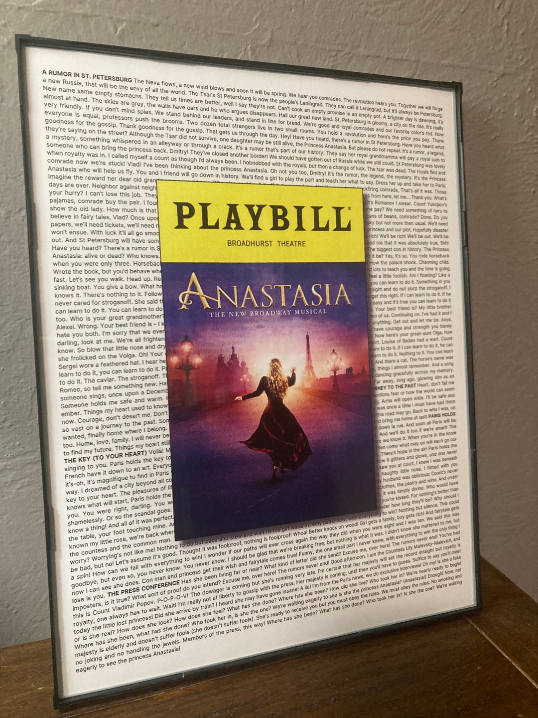 Anastasia Playbill/lyric Poster - Etsy