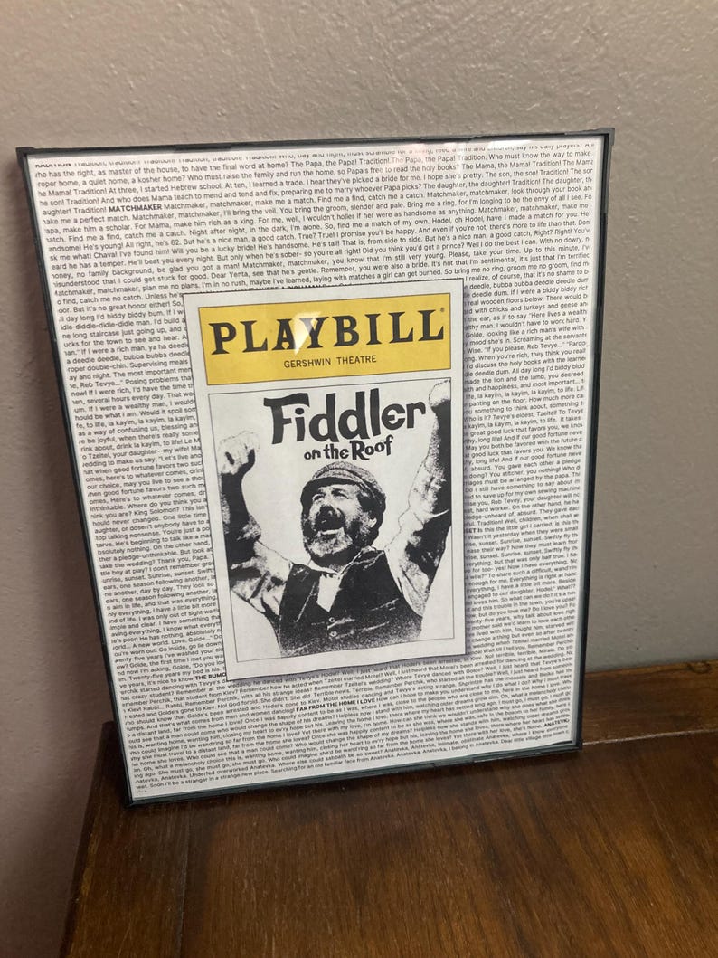 Fiddler on the Roof Playbill/lyric Poster - Etsy