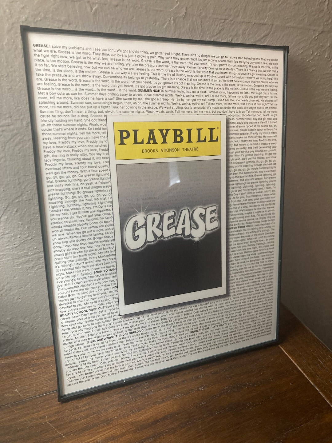 Grease Playbill/lyric Poster - Etsy