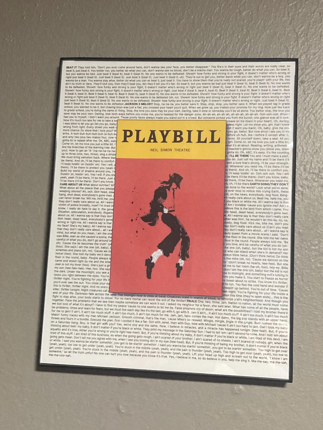 MJ Playbill/lyric Poster - Etsy