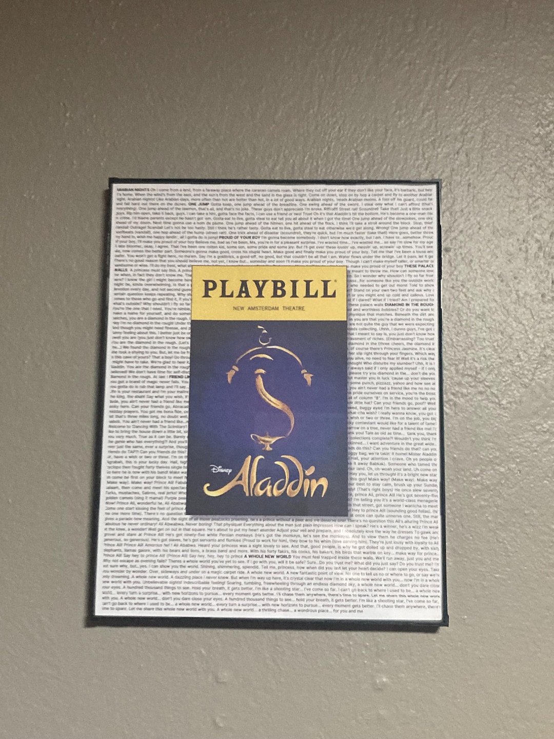 Aladdin Playbill/lyric Poster - Etsy