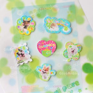 Mini Animal Clover Sticker Flakes Heisei Retro Tiny Y2K Stickers Cat ...