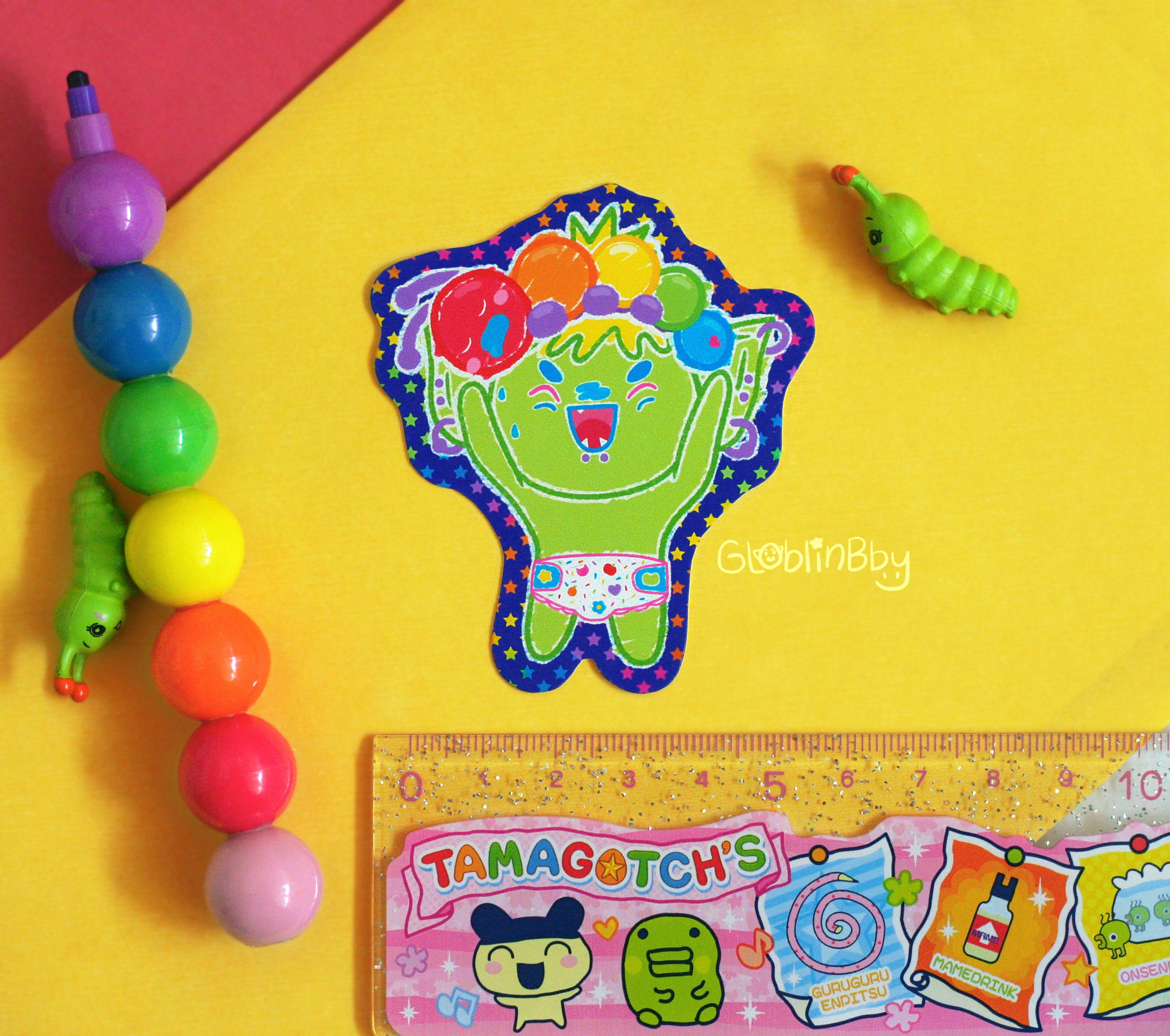 Rainbow Kidcore Sticker Caterpillar Goblin Y2K Bug Cute Kawaii Stickers ...