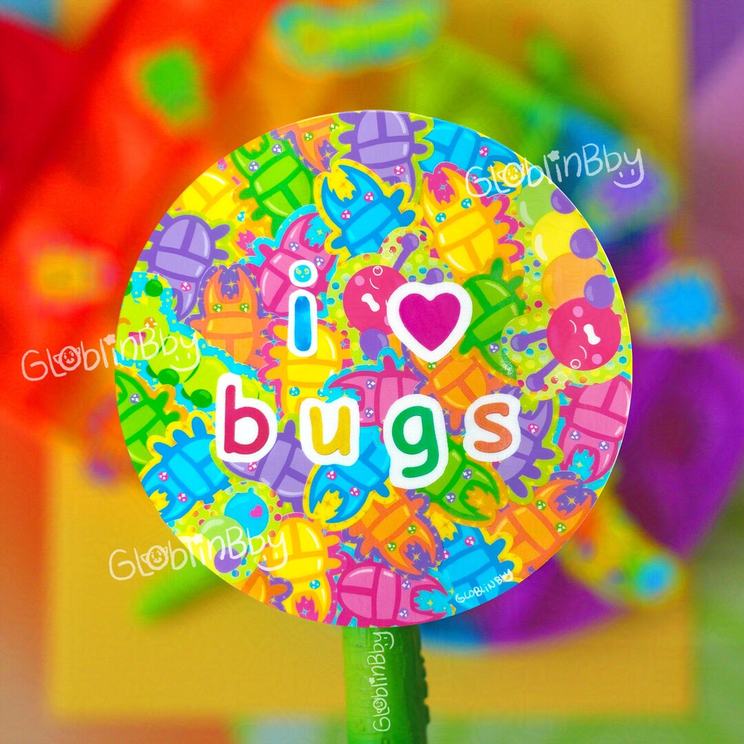 Rainbow Bugs Sticker Kidcore I Love Bugs Colorful Kawaii Beetles ...