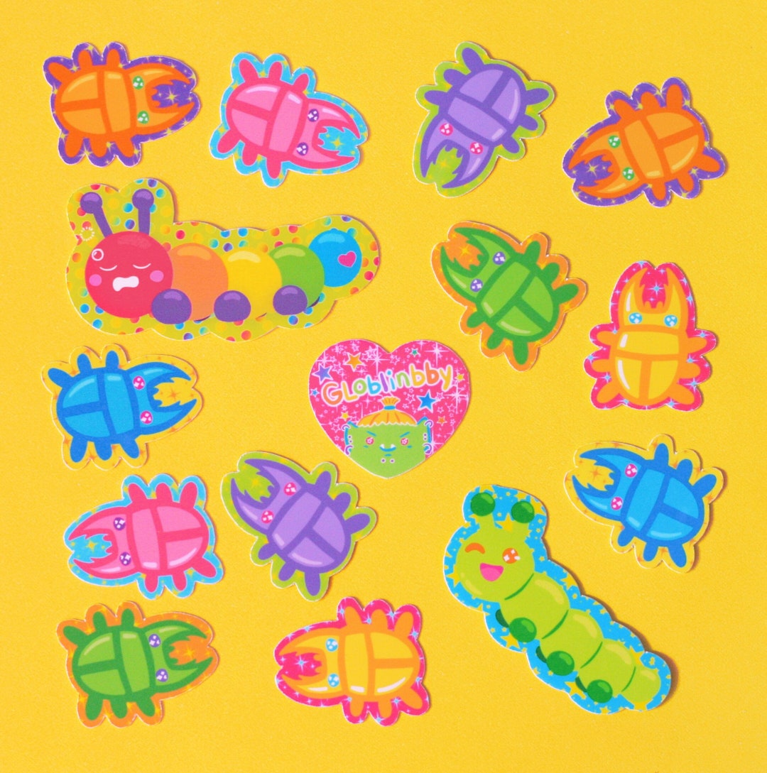 Mini Bug Sticker Flakes Beetle Stickers Caterpillar Rainbow Cute - Etsy
