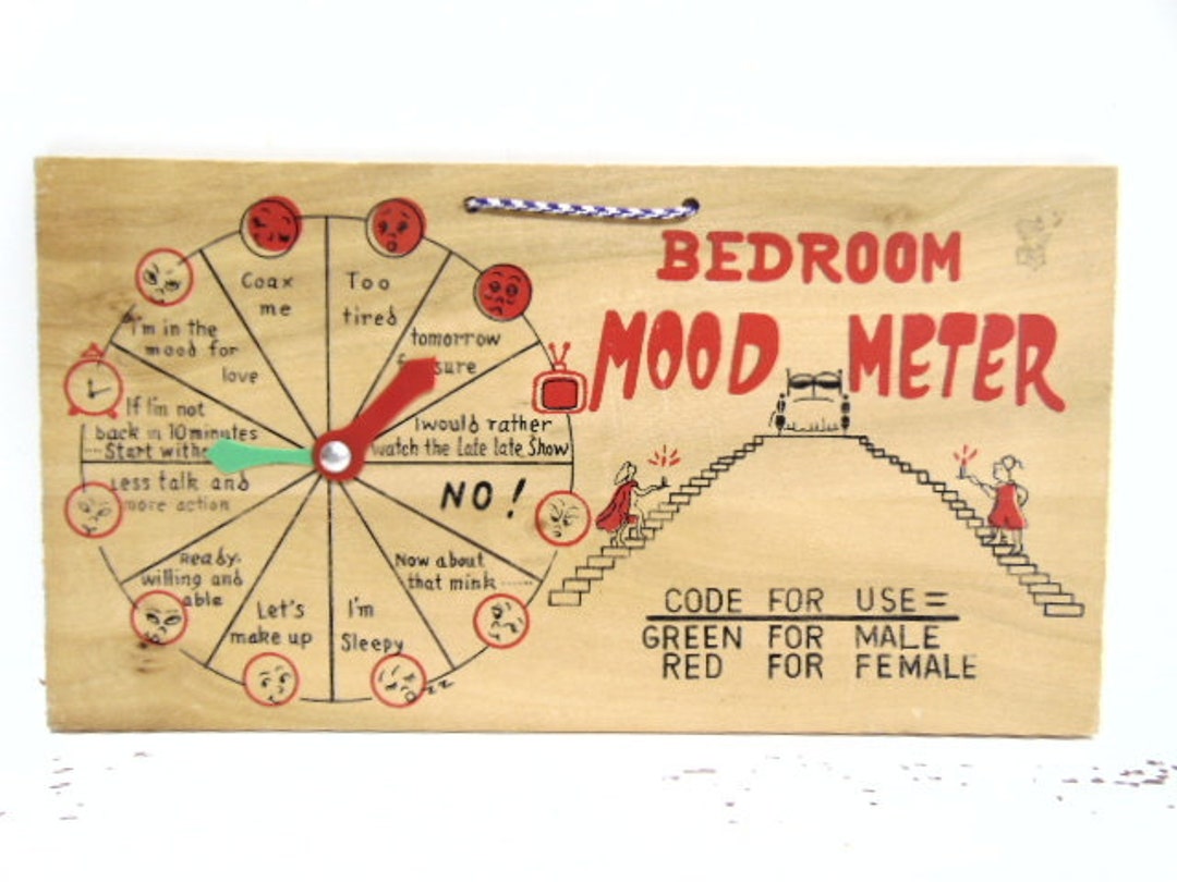 Vintage Bedroom Mood Meter Wooden Plaque Sign Novelty Wedding Gag Gift ...