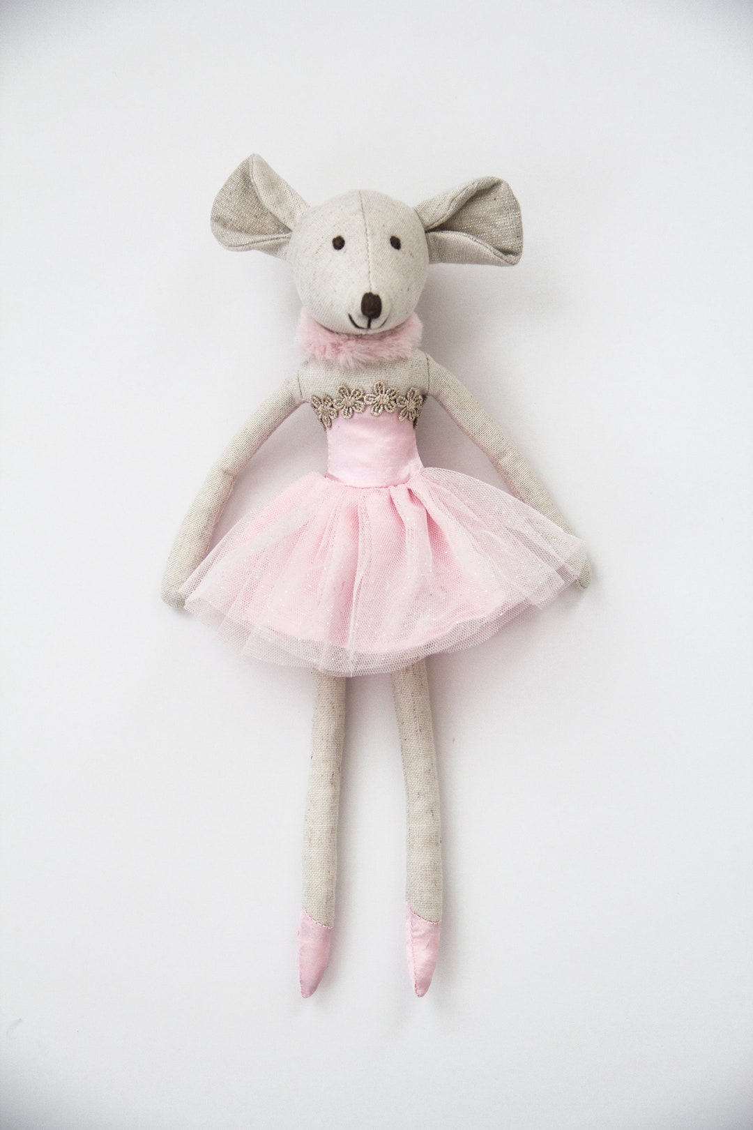 Little Matilda Mouse Toy. Linen Mouse Toy. Newborn Baby Toy. Handmade ...