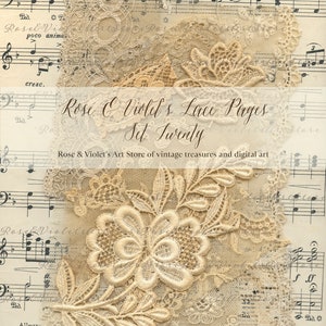 Victorian Lace Pages, Set Twenty, Full Page Jpegs, Collage Clip Art ...