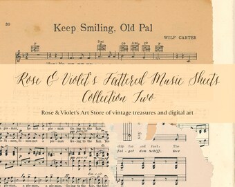 Tattered Antique Music Sheet Collection 2, Antique Music Papers ...