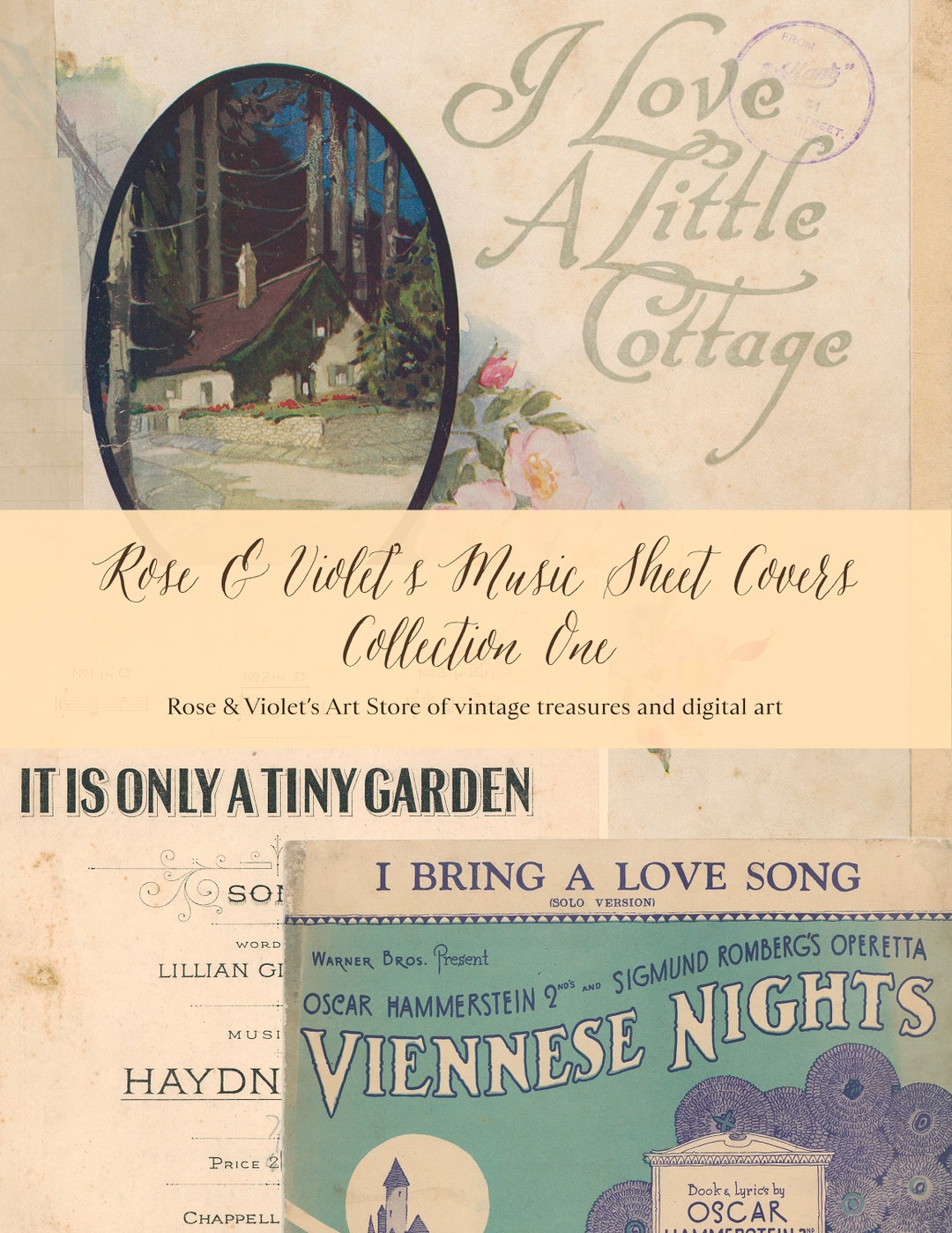 Music Sheet Covers Collection 1, Beautiful Antique Music Papers, Digital Papers, Vintage Paper ...