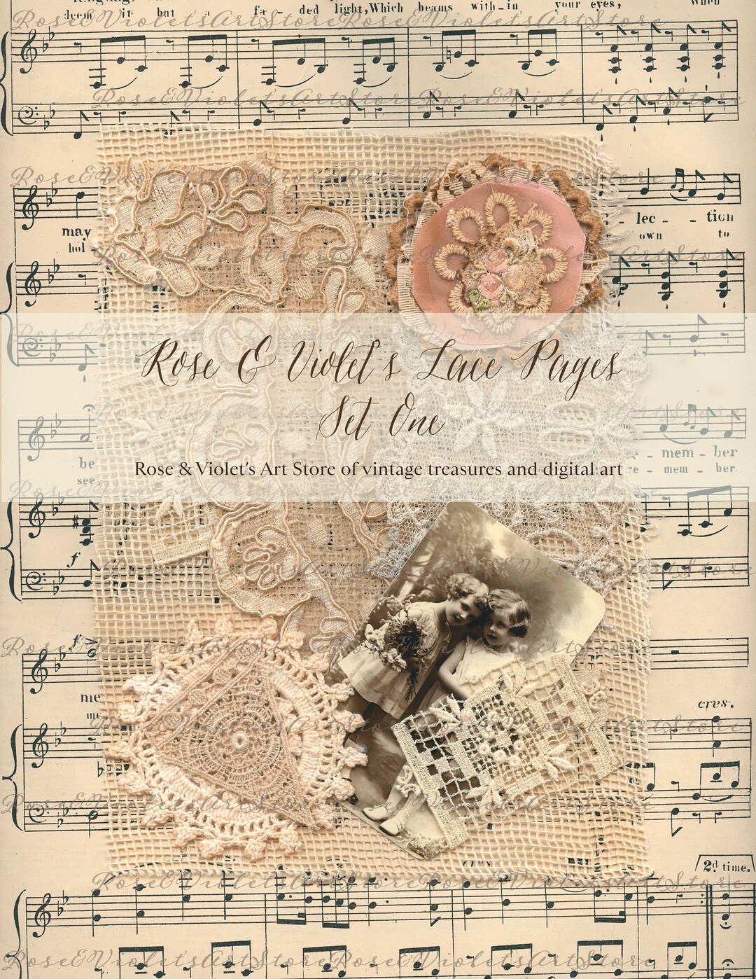 Victorian Lace Pages, Set One, Full Page Jpegs, Collage Clip Art ...