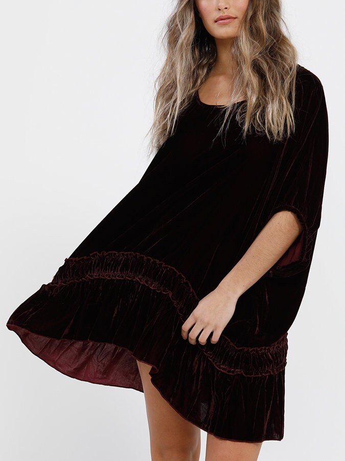 BURGUNDY velvet Luxury Swing Top. Velvet top. Statement piece | Etsy