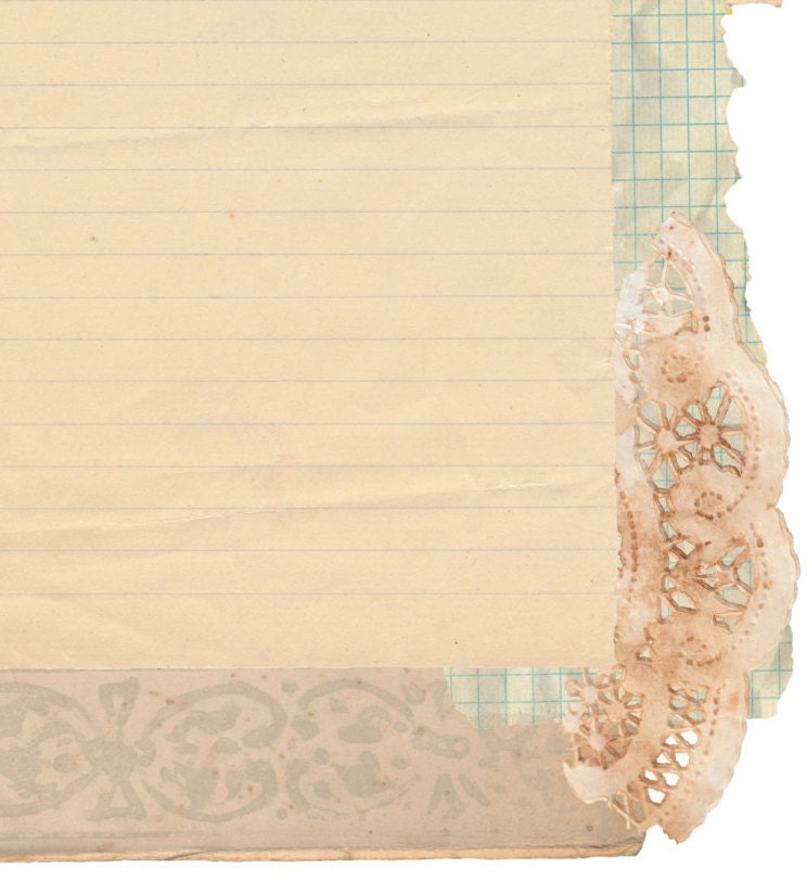 Vintage Writing Paper: Digital Paper, Vintage Inspired Collage, Digital ...