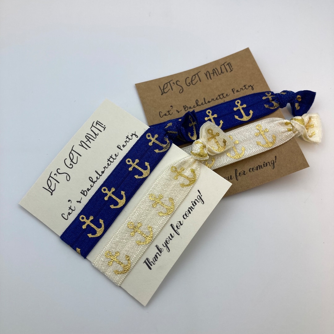 Nautical Anchor Hair Ties: Bachelorette Party Favor - Etsy
