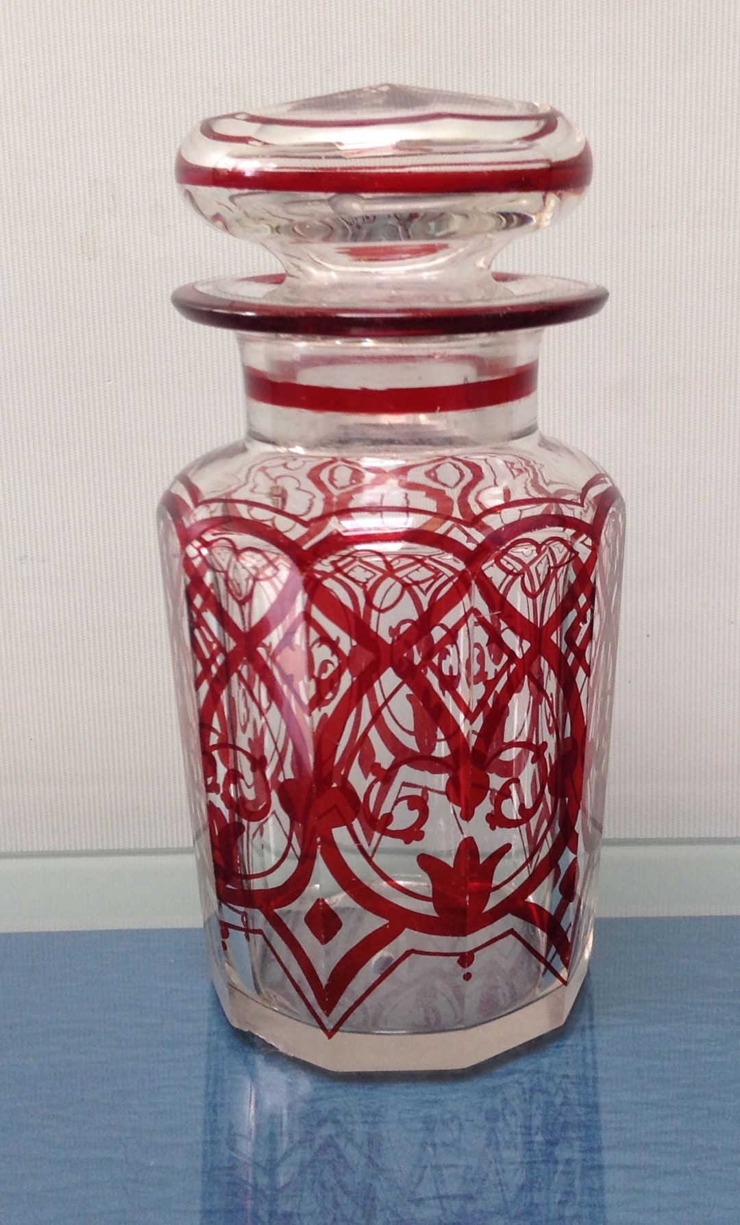 Antique C1800s Victorian Bohemian Ruby Flash Pickle Jar & Lid - Etsy