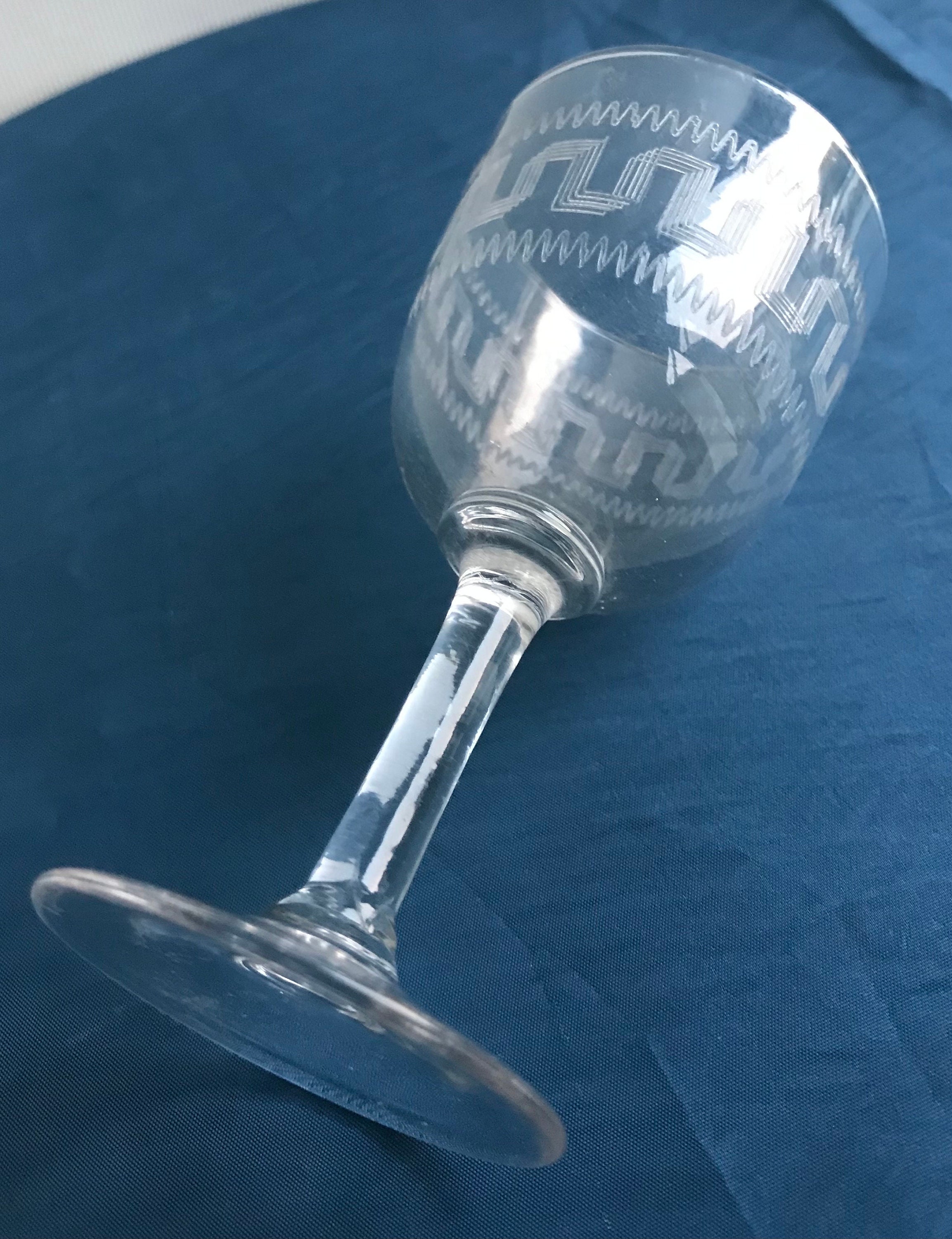 Antique Edwardian Greek Key Wheel-etched Lead Crystal Port - Etsy